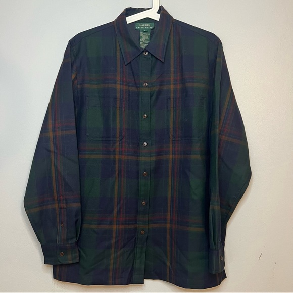 Lauren Ralph Lauren | Tops | Lauren Ralph Lauren Monogram Shirt Plaid ...